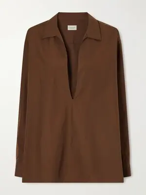 Comme Si Cotton Poplin Shirt - Brown
