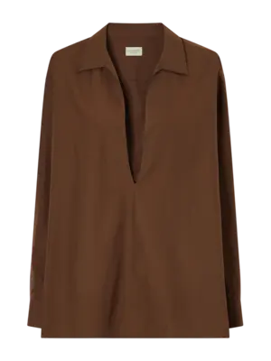 Comme Si Cotton Poplin Shirt - Brown