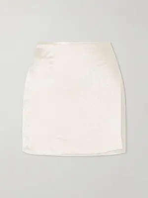 AFLALO AFLALO Shejo Polka-Dot Satin-Jacquard Mini Skirt