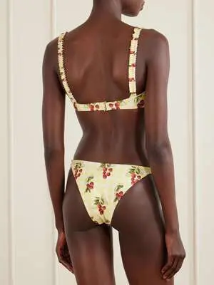 Agua Bendita Agraz Printed Checked Bikini Top