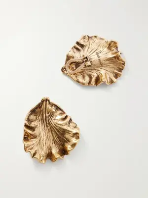 Cult Gaia Iris Leaf Motif Earrings - Metallic