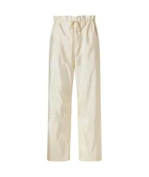 Aflalo Morocco Cotton And Silk-blend Wide-leg Pants - Neutrals