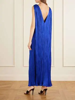 Aflalo Celestia Plissé-satin Maxi Dress