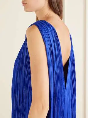 Aflalo Celestia Plissé-satin Maxi Dress