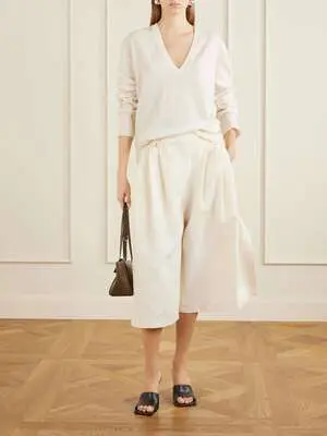Co Pleated Woven Wide-leg Pants