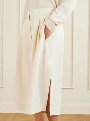 Co Pleated Woven Wide-leg Pants