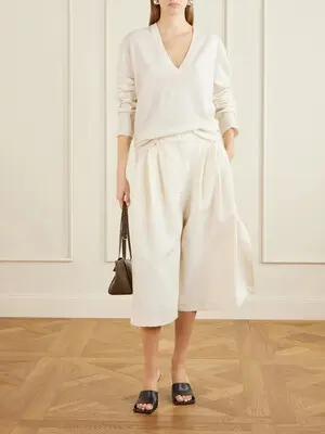 Co Pleated Woven Wide-leg Pants
