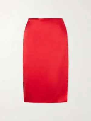 Aflalo Rixa Satin Wrap Midi Skirt