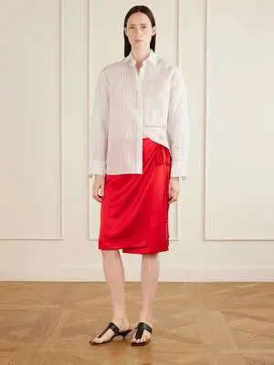 Aflalo Rixa Satin Wrap Midi Skirt