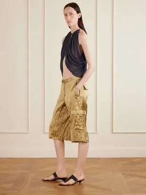 Aflalo Reysa Gathered Silk-crepe Top
