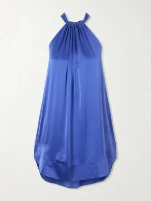 Aflalo Bexley Gathered Halterneck Mini Dress - Blue