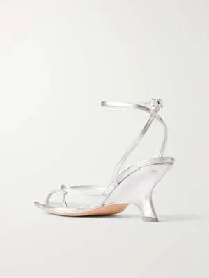 Simkhai Kelsey Metallic-leather Wedge Sandals