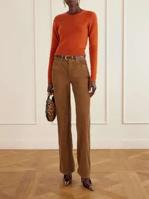 Saint Laurent Cotton-corduroy High-rise Flared Pants
