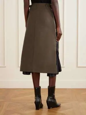 Sacai Weather Cotton-twill Midi Skirt