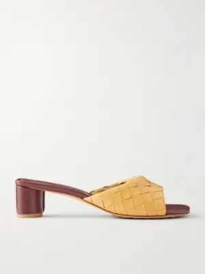 Bottega Veneta Livia Intrecciato Leather Mules - Neutrals