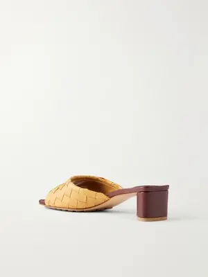 Bottega Veneta Livia Intrecciato Leather Mules - Neutrals