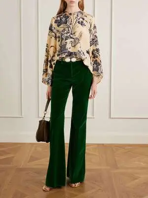 Etro Stretch-cotton Velvet Flared Pants