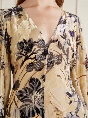 Etro Printed Floral-jacquard Maxi Dress