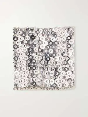 Rabanne Sequined -tone Chainmail Mini Skirt