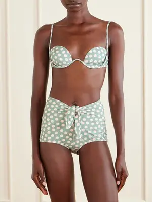 Alaïa Knot-detailed Polka Dot Bikini