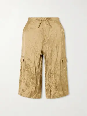 Aflalo Bromer Crinkled Satin Cargo Shorts