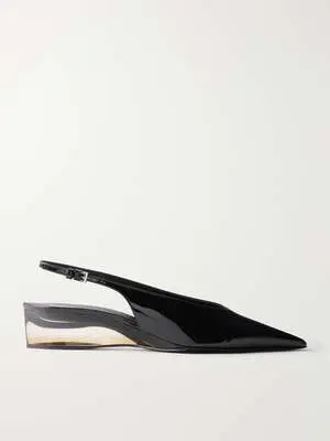 Alaïa 30 Patent-leather Slingback Pumps - Black