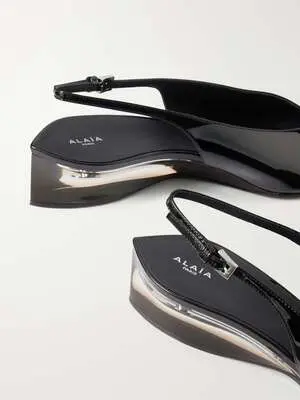 Alaïa 30 Patent-leather Slingback Pumps