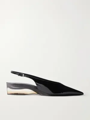 Alaïa Patent Leather Slingback Pumps - Black