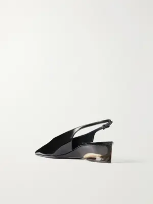 Alaïa Patent Leather Slingback Pumps - Black