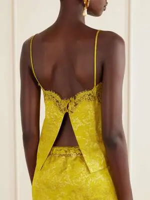 Saint Laurent Brocade And Lace Cami
