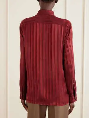 Saint Laurent Striped Silk Blouse