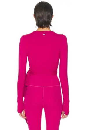 Splits59 Bella Airweight Lite Wrap Top In Pink