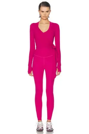 Splits59 Bella Airweight Lite Wrap Top In Pink