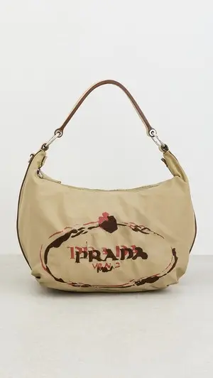 Shopbop Prada Tessuto Stencil Hobo Shoulder Bag - Neutral