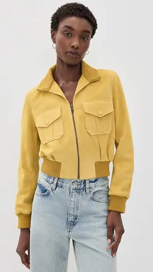 FRAME The Suede Ace Jacket - Dijon