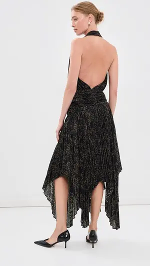 Proenza Schouler Paulina Halterneck Printed Maxi Dress