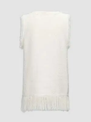 CALLAS MILANO Comporta Sleeveless V-neck Fringe Top