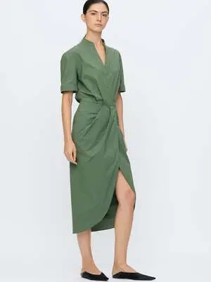 CALLAS MILANO Bali Wrap Shirt Dress - Military