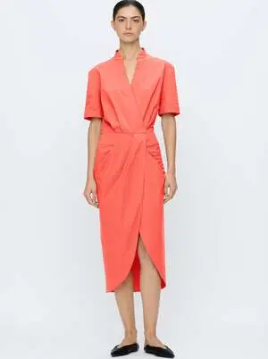 CALLAS MILANO CALLAS MILANO Bali Wrap Shirt Dress Coral