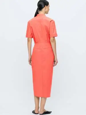 CALLAS MILANO Bali Wrap Shirt Dress - Coral