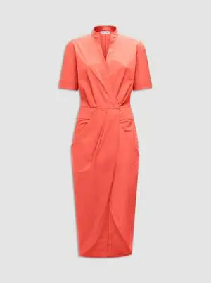 CALLAS MILANO Bali Wrap Shirt Dress - Coral