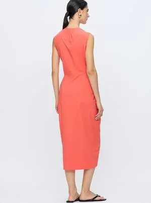 CALLAS MILANO Agnes V-neck Wrap Dress With Adjustable Ruching