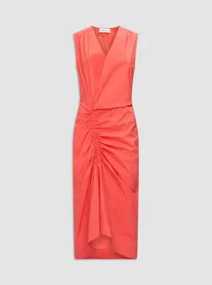 CALLAS MILANO Agnes V-neck Wrap Dress With Adjustable Ruching