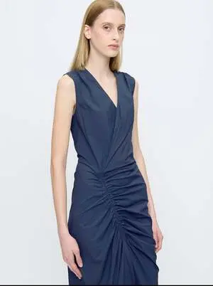 CALLAS MILANO Agnes V-neck Wrap Dress With Ruching