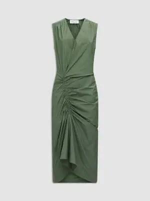 CALLAS MILANO Agnes V-neck Wrap Dress With Ruching