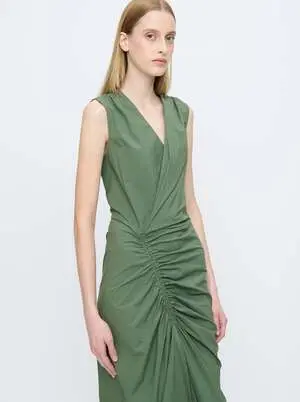 CALLAS MILANO Agnes V-neck Wrap Dress With Ruching