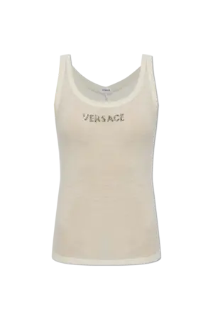 Versace Wool Top With Shimmering Logo