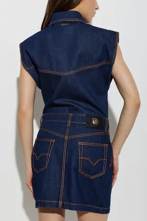 Versace Sleeveless Denim Dress
