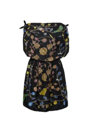 Versace Silk Dress With "broken Jewels" Print