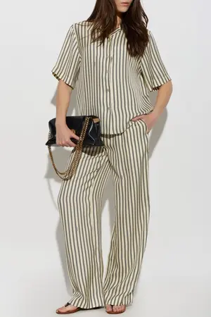 Versace Silk Pants With "the Meandros" Print